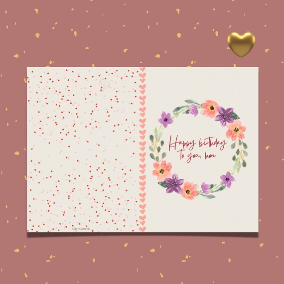 Happy Birthday Card Fancy Floral Card Instant Download and | Etsy