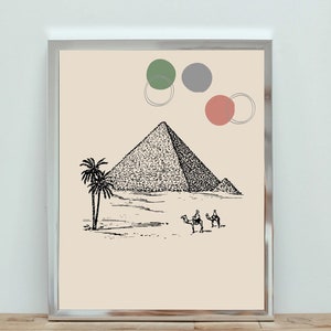 Egyptian Pyramid Scene, Abstract Egyptian Print, Printable. - Etsy