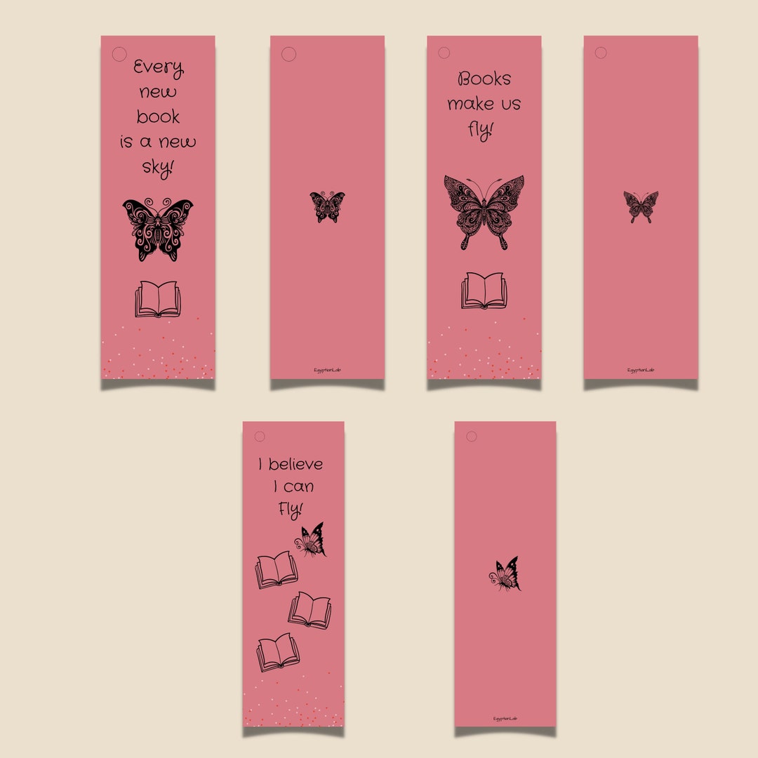 Set of 3 Bookmarks Butterfly Bookmarks Printable Instant Download PDF I ...
