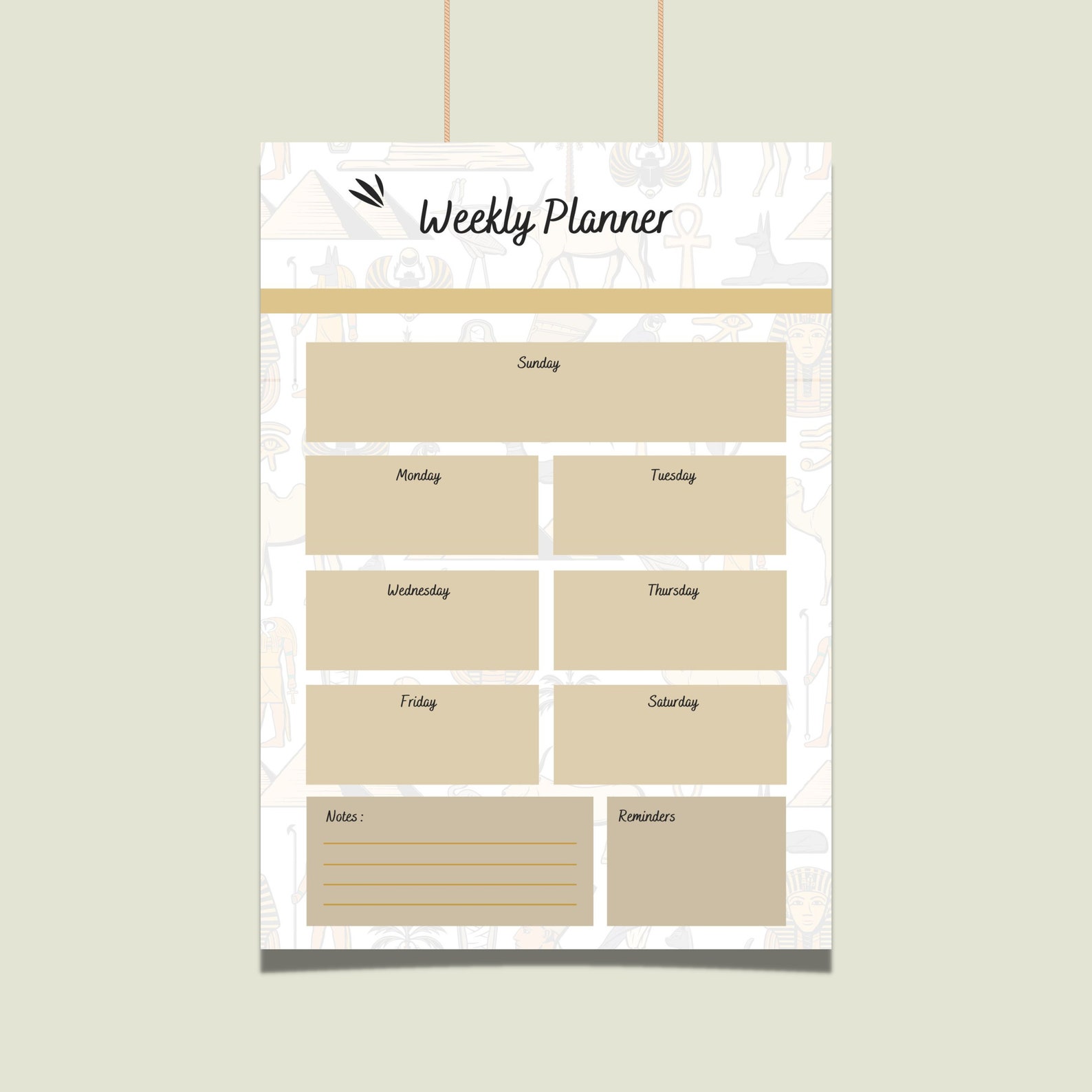 Set of 3 Printable Planners, With Planner Inserts, Egyptian Planner ...