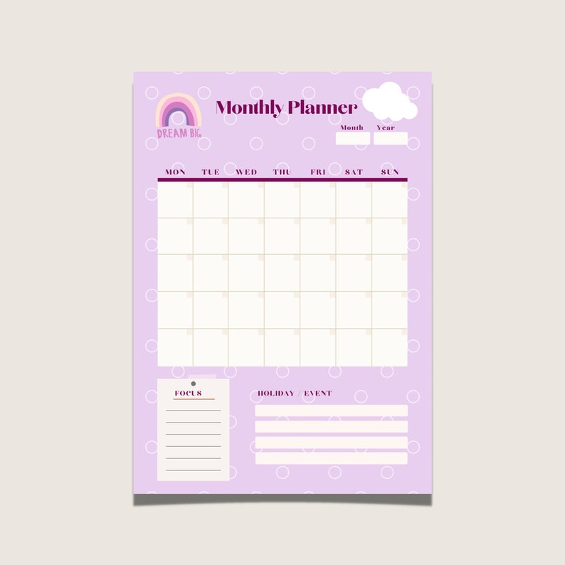 Printable Planner Set With Planner Inserts, Dream Planner, A4, A2 - Etsy