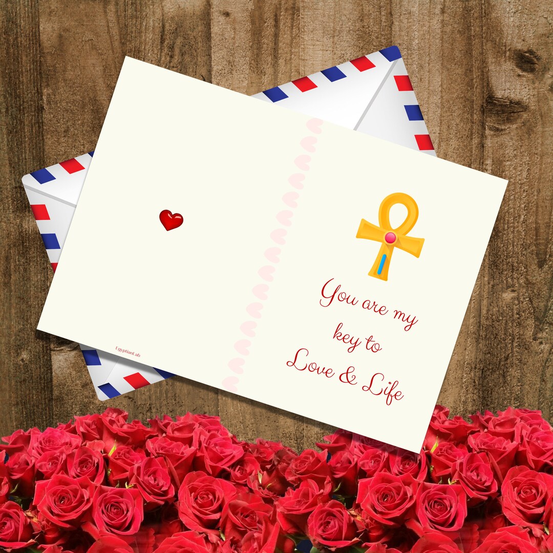 Custom Love Cards - Digital Printable Anniversary Egyptian Valentine ...