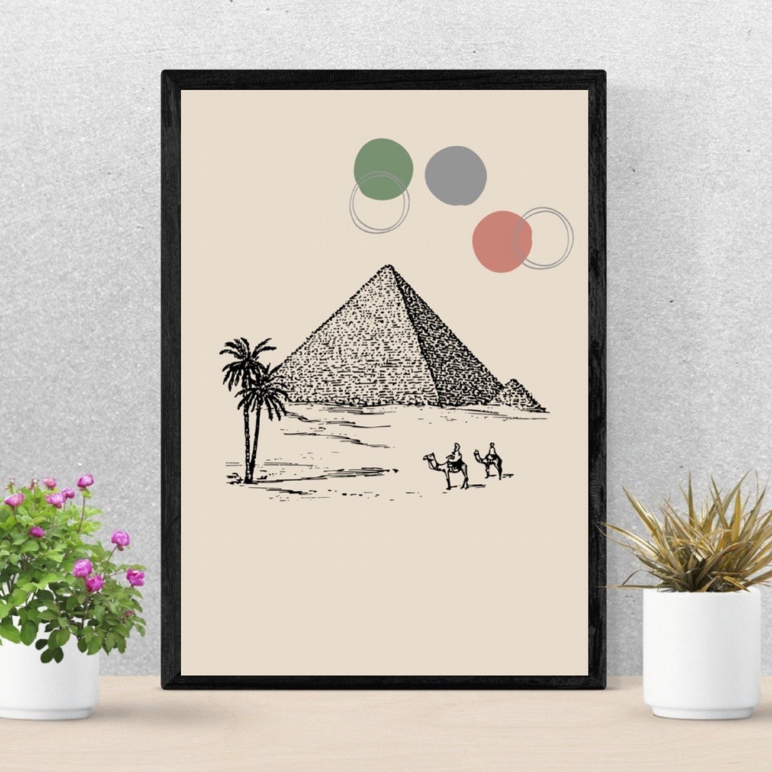 Egyptian Pyramid Scene, Abstract Egyptian Print, Printable. - Etsy