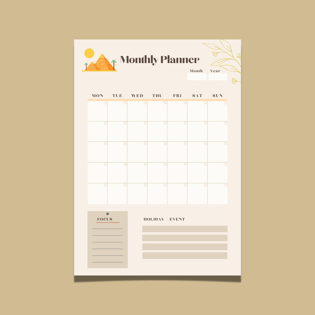 Printable Planner Set With Planner Inserts, Egyptian Pyramid Theme ...