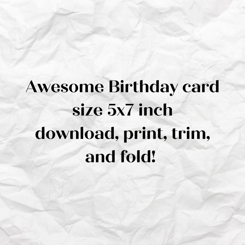 Floral Birthday Card , Minimal Green Card, Instant Download and ...