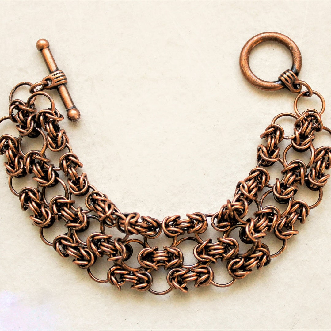 Copper Byzantine Chainmail Bracelet – Original Filigree - 18-gauge - Etsy