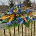 Blue Cemetery Headstone Saddle, Memorial Flowers for Gravestone ...