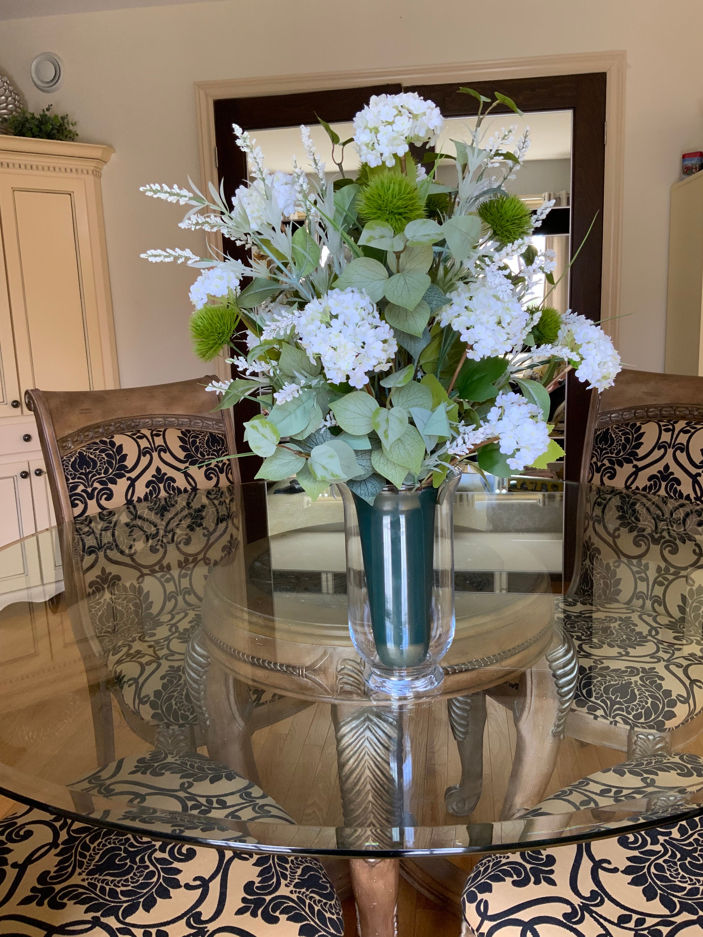 Memorial Flowers in Vase for Cemetery, Grave Floral Bouquet, White ...