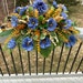 Blue Cemetery Headstone Saddle, Memorial Flowers for Gravestone ...