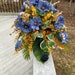 Blue Cemetery Headstone Saddle, Memorial Flowers for Gravestone ...