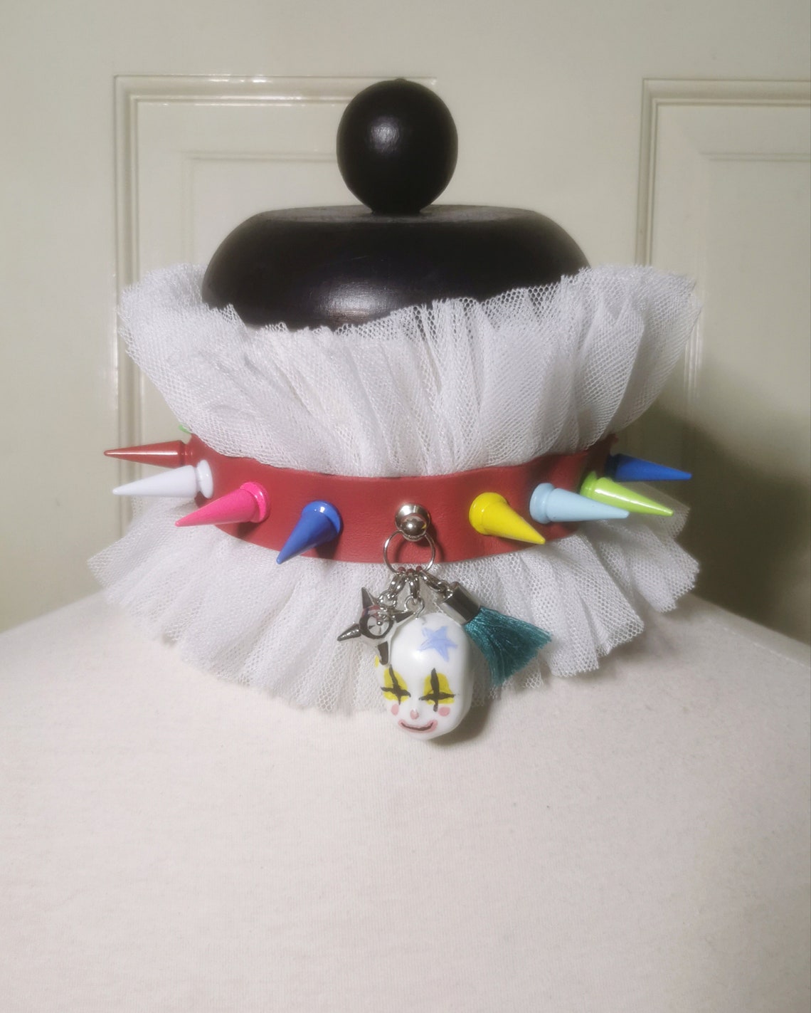 Clown Collar Vegan Leather Ruffle Adjustable Rainbow Clowncore - Etsy
