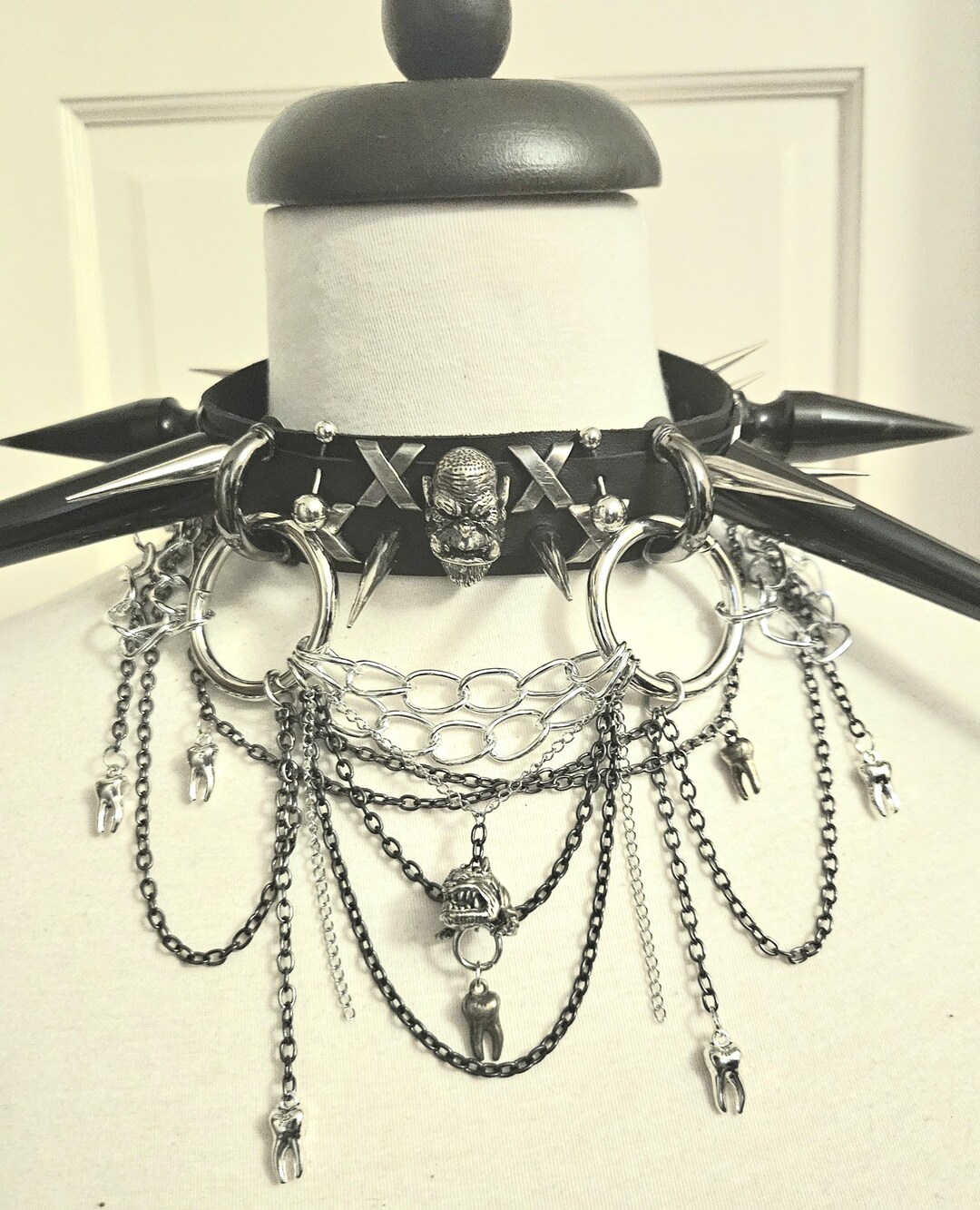 Orc Dnd Collar, Rivets, Spikes ,chains Choker Squig - Etsy