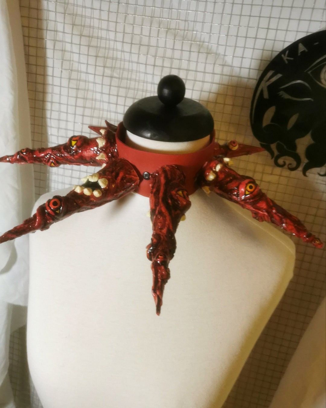 Monster Massive Flesh Spike Choker, Cosplay, Goth Eldritch Eyeball ...
