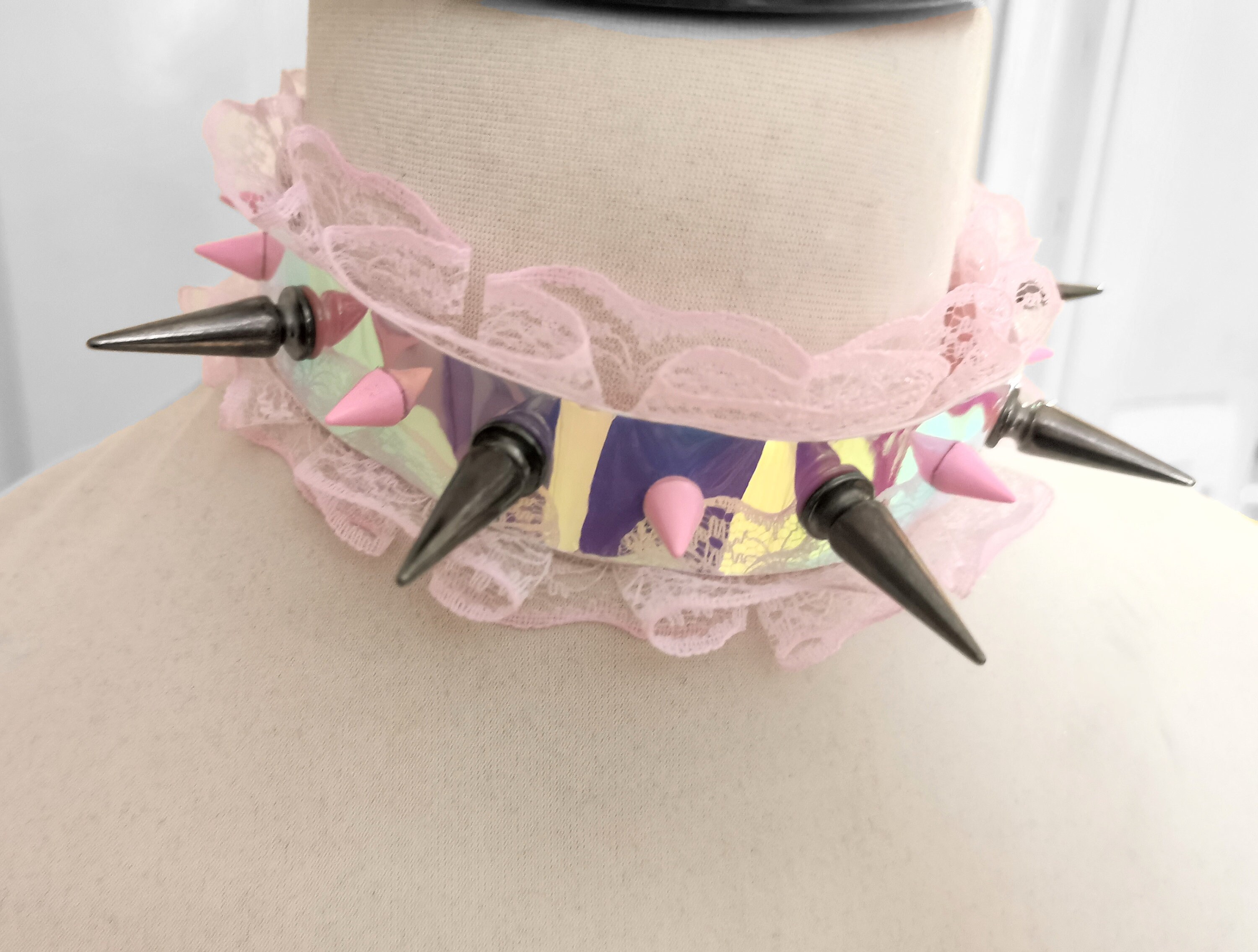 MAKE YOUR OWN Frill Seeker Spikey Collar Choker - Grunge Pastel Gothic ...