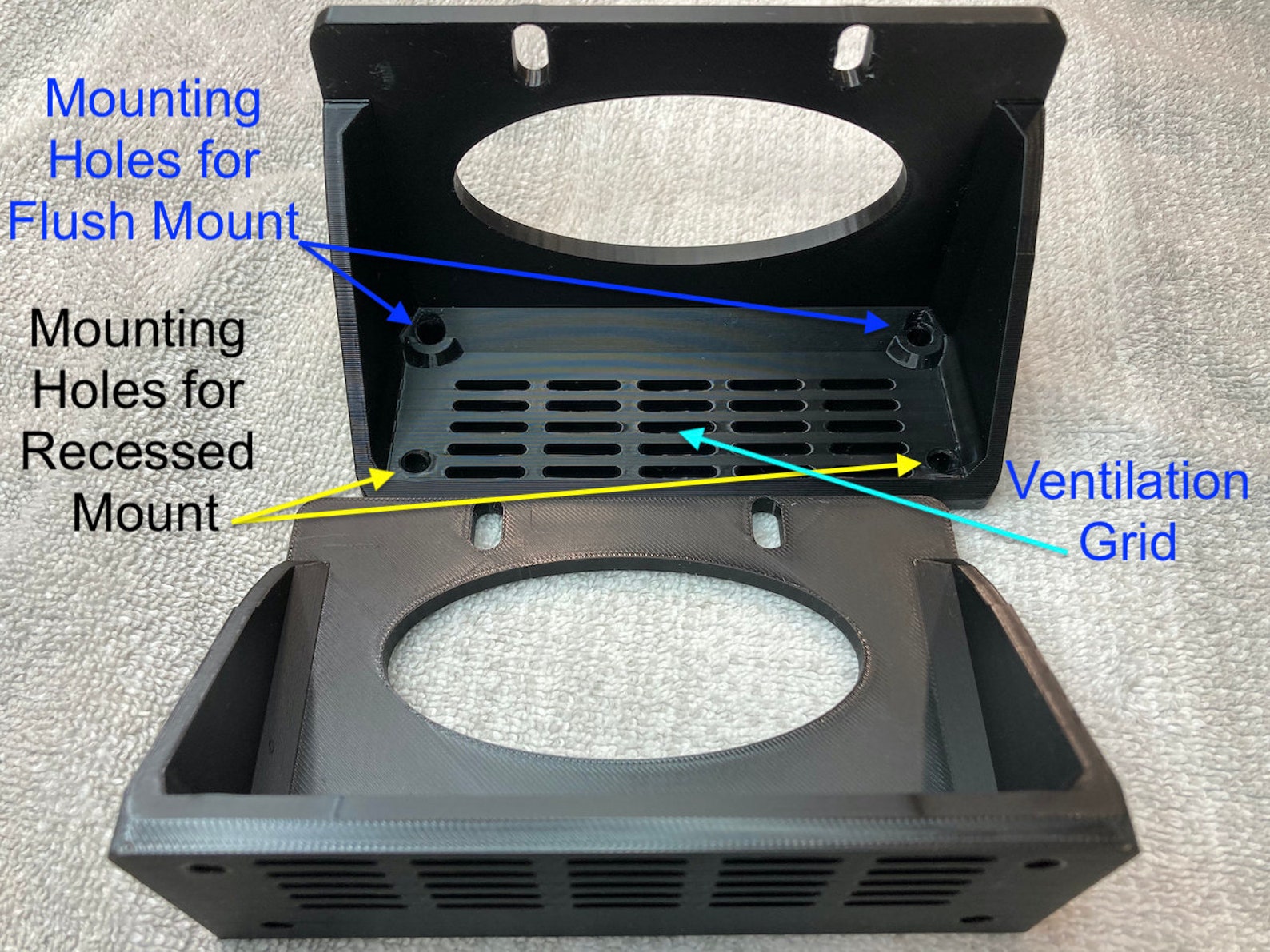 Improved Rack Ears pair, Recess OR Flush Mount With Ventilation Grid ...