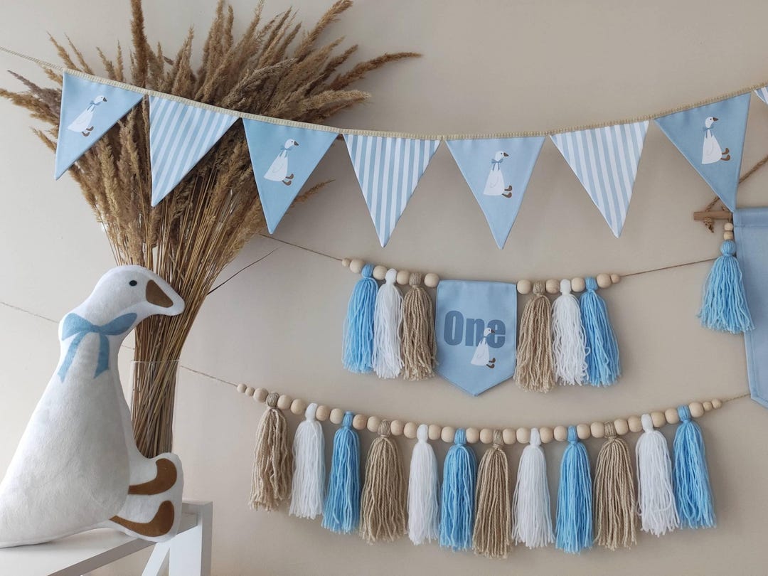 One Silly Goose 1st Birthday Bundle, High Chair Garland Goose Party ...