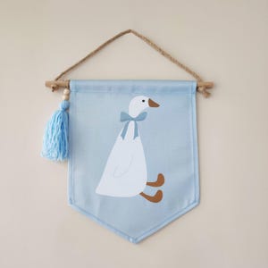 One Silly Goose Birthday Decoration Garland Goose Banner, Bunting Blue ...
