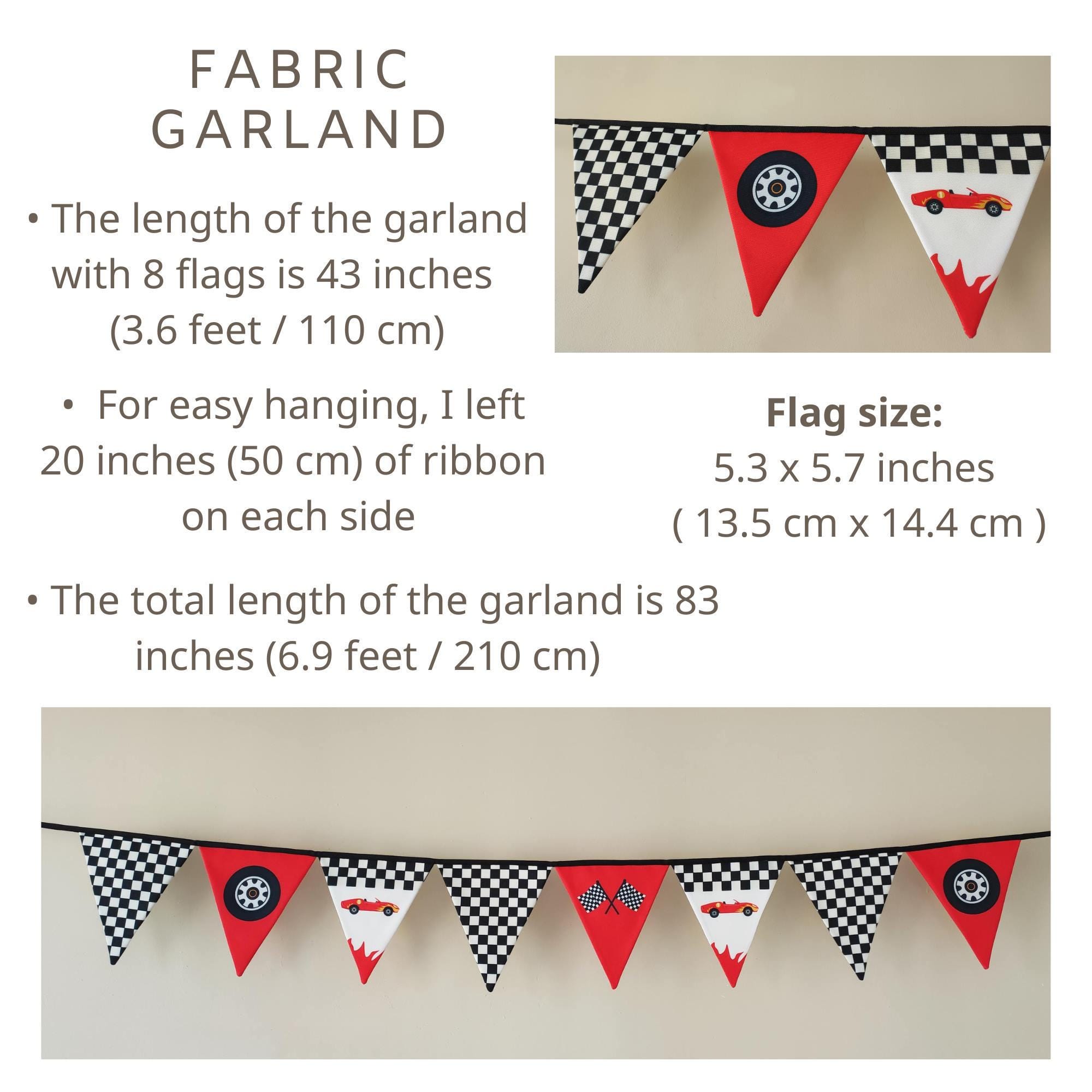 Fast One Birthday Race Car Banner, Garland Checkered Flag Racing Party ...