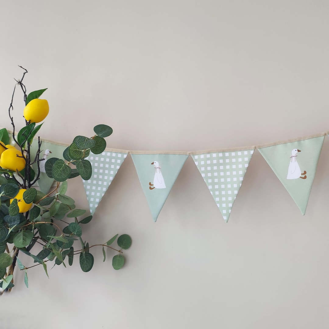 One Silly Goose Birthday Decoration Banner Goose Baby Shower Gingham ...