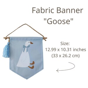 One Silly Goose Birthday Banner Goose Baby Shower Gingham, Bunting Blue ...