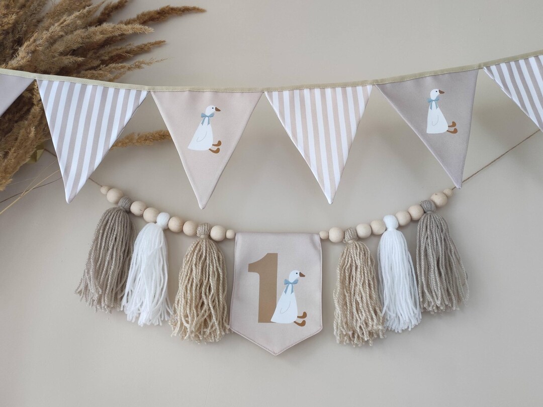 One Silly Goose Birthday High Chair Banner Garland Goose Baby Shower ...