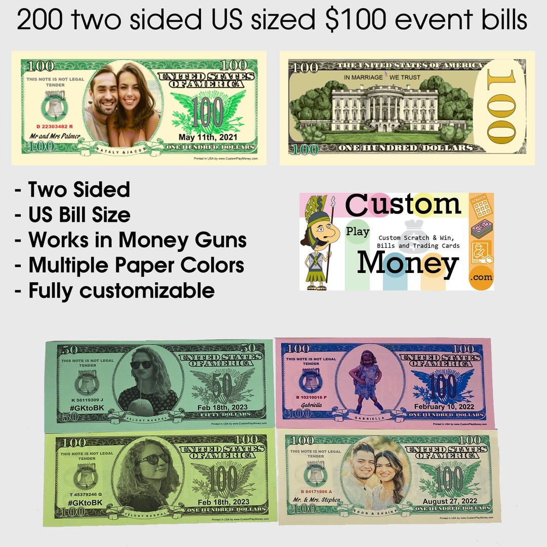 200 Custom Personalized Wedding Event Birthday Party Casino Play ...