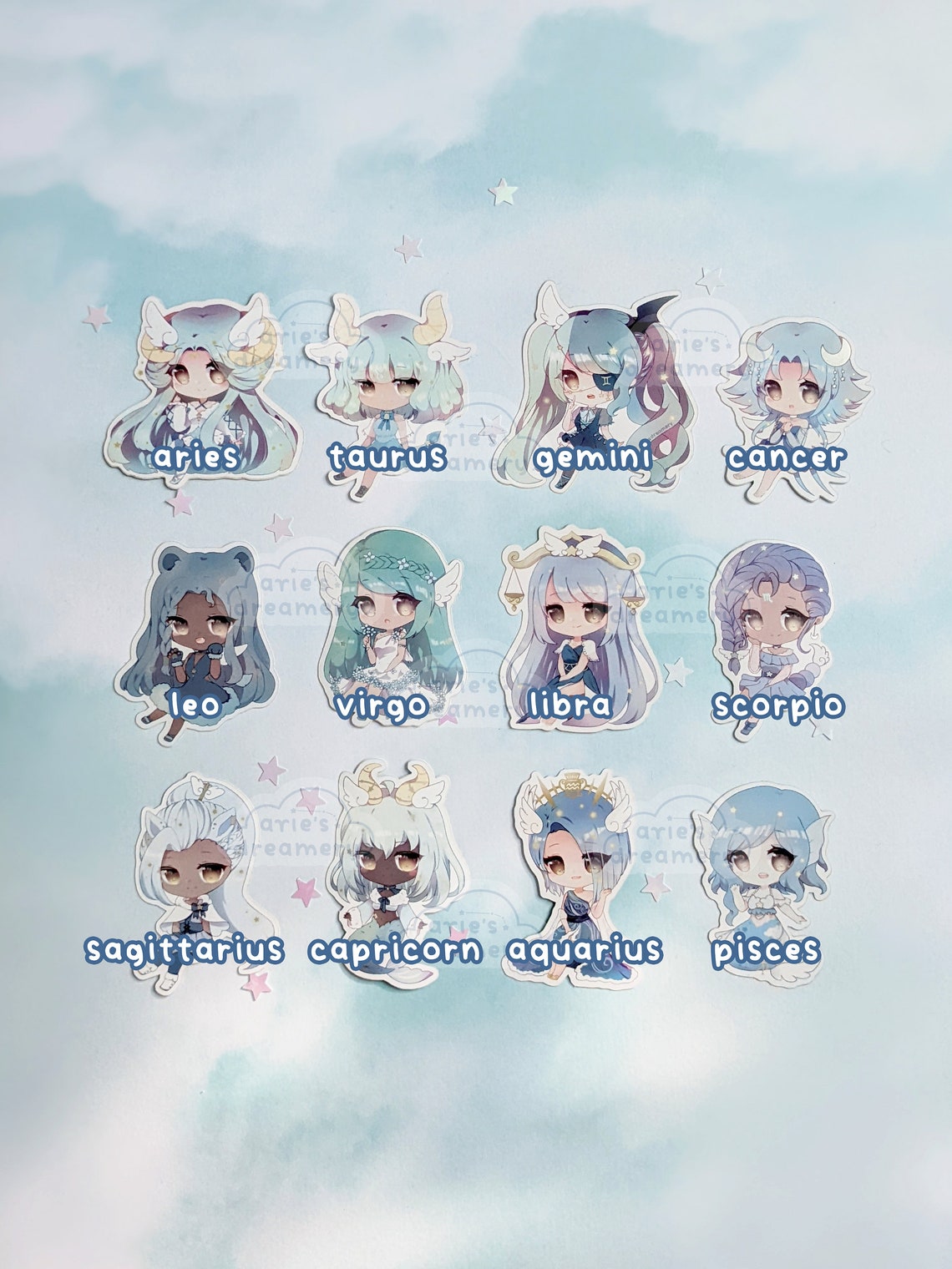 Original Astrology Girl Waterproof Matte Vinyl Stickers (with Shiny ...