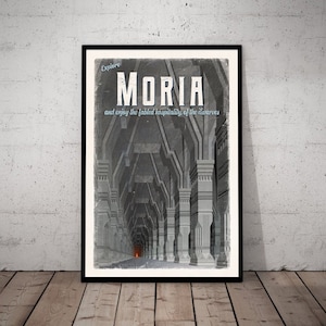 Moria Travel Poster Lord of the Rings Vintage Travel Poster Minimalist ...