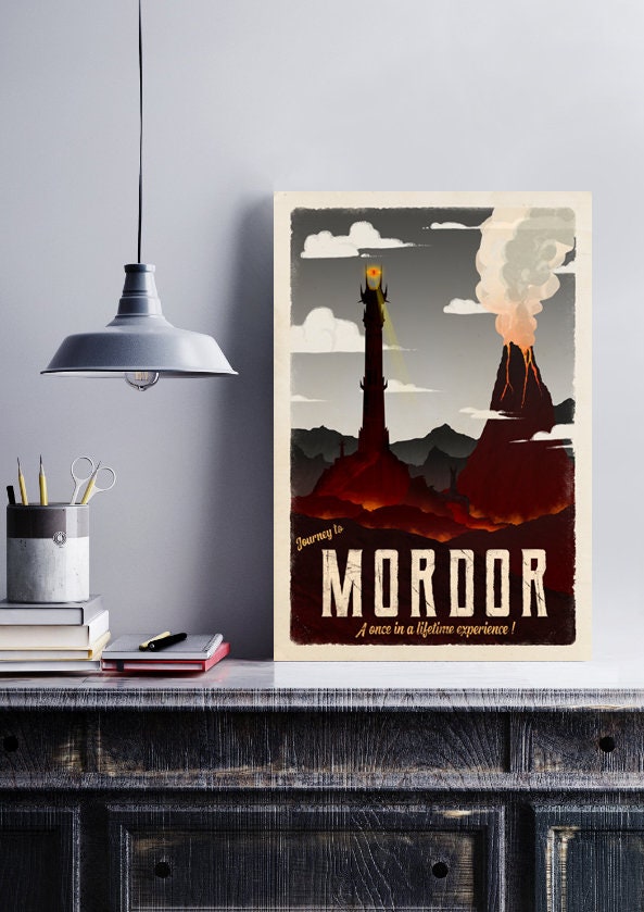 Mordor Travel Poster Lord of the Rings Vintage Travel Poster | Etsy