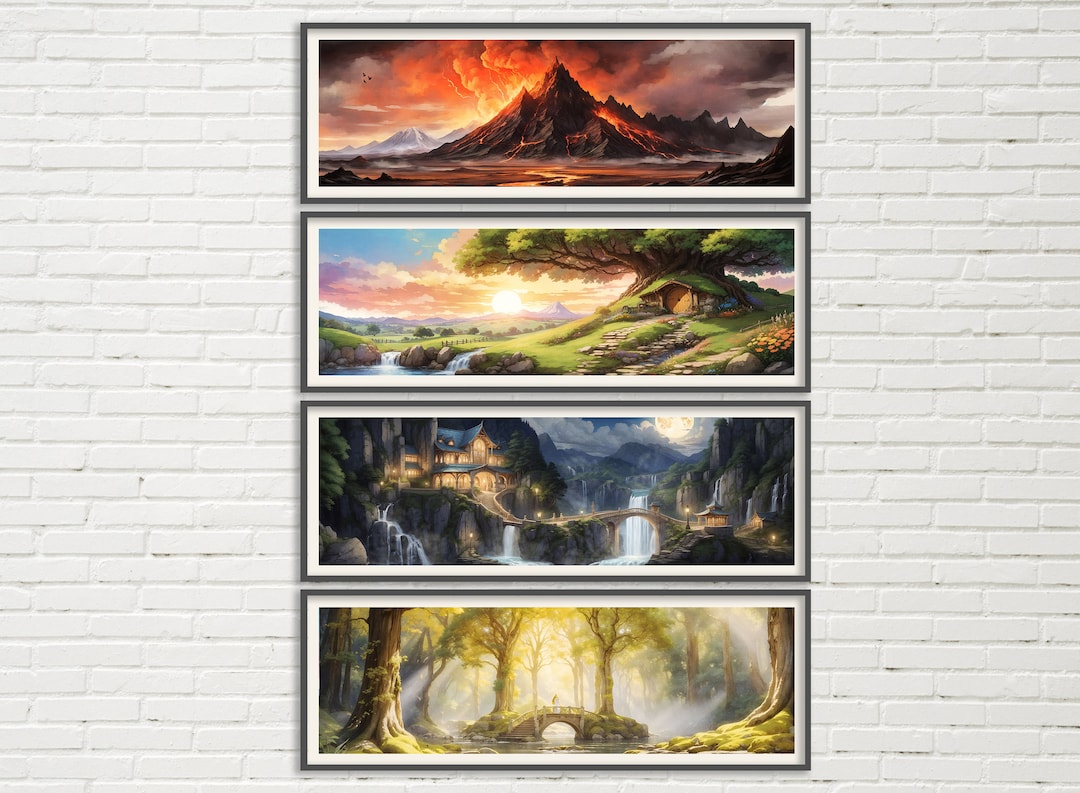 Lord of the Rings Panorama Poster Sets Rivendell, Lothlorien, Mordor ...