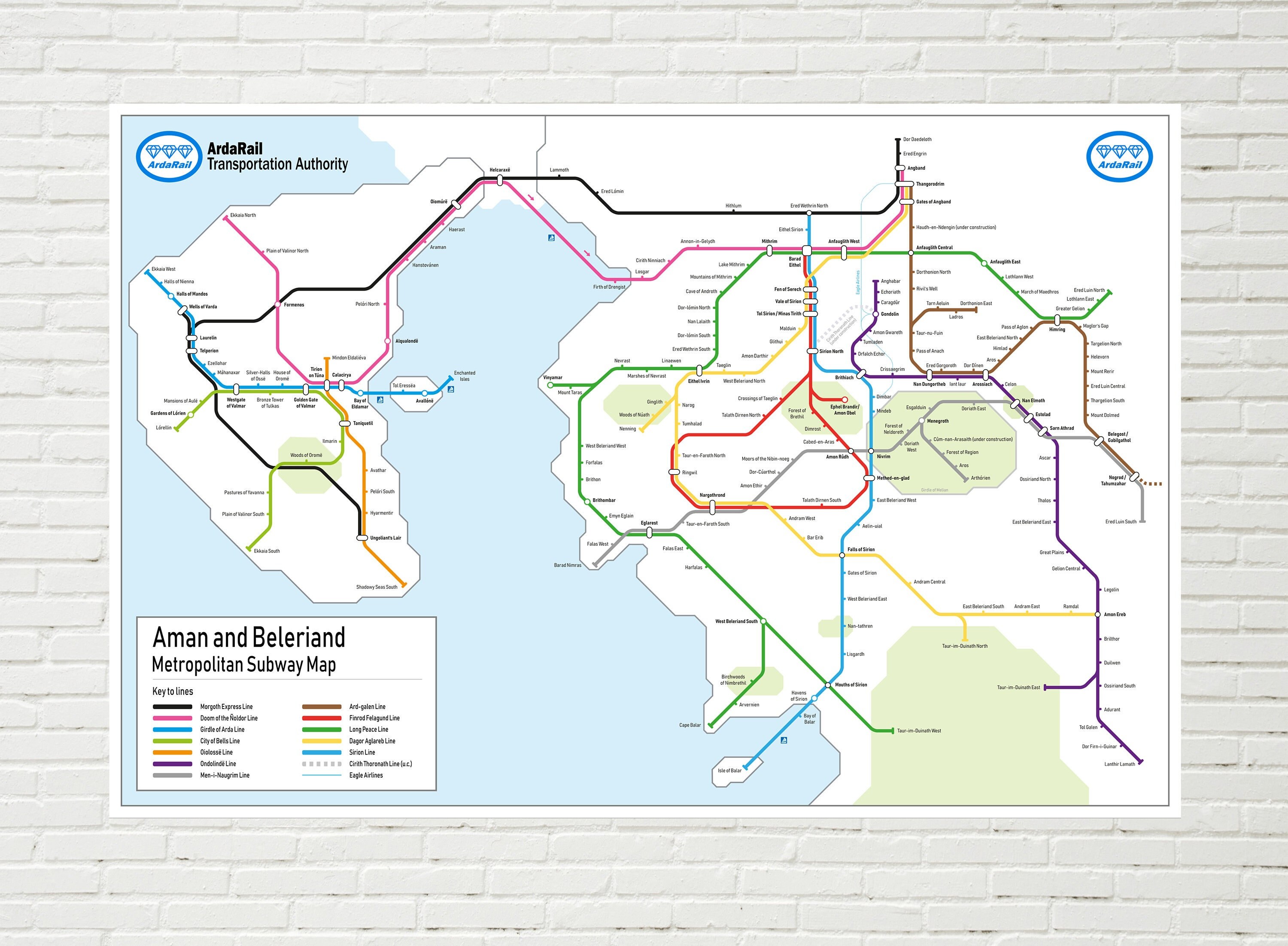 Lord of the Rings First Age Tube Map Beleriand Subway Map - Etsy Australia