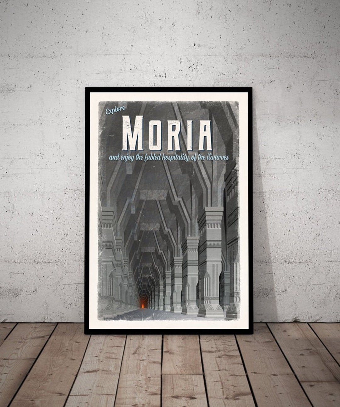 Moria Travel Poster Lord of the Rings Vintage Travel Poster Minimalist ...