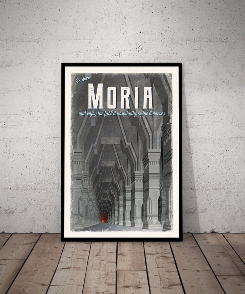 Moria Travel Poster Lord of the Rings Vintage Travel Poster - Etsy