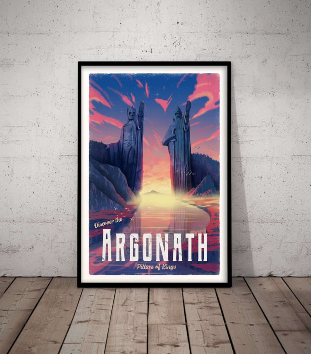 Argonath Travel Poster Lord of the Rings Vintage Travel Poster ...