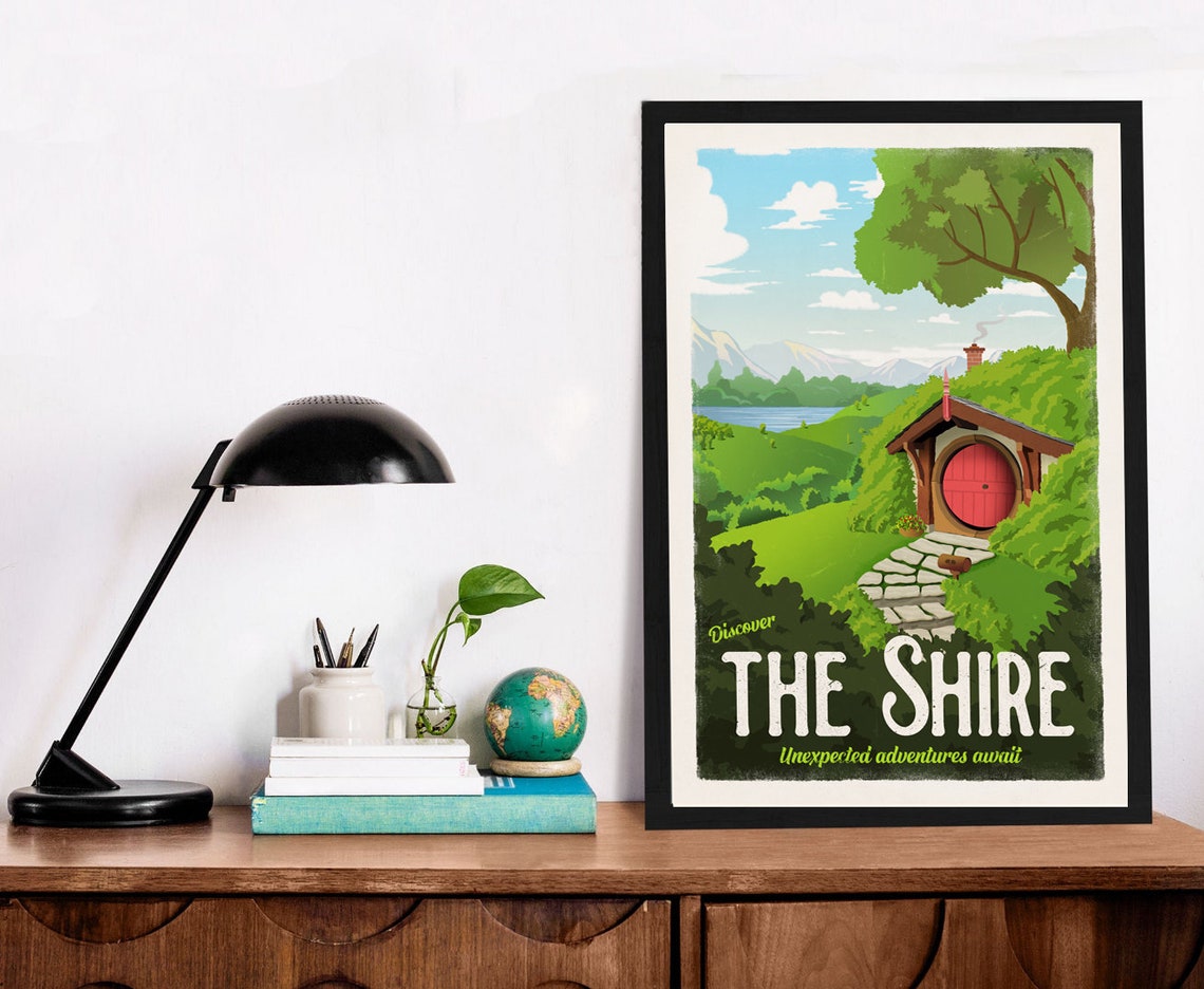 The Shire Travel Poster Lord of the Rings Vintage Travel - Etsy.de