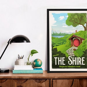 The Shire Travel Poster - Lord of the Rings Vintage Travel Poster ...