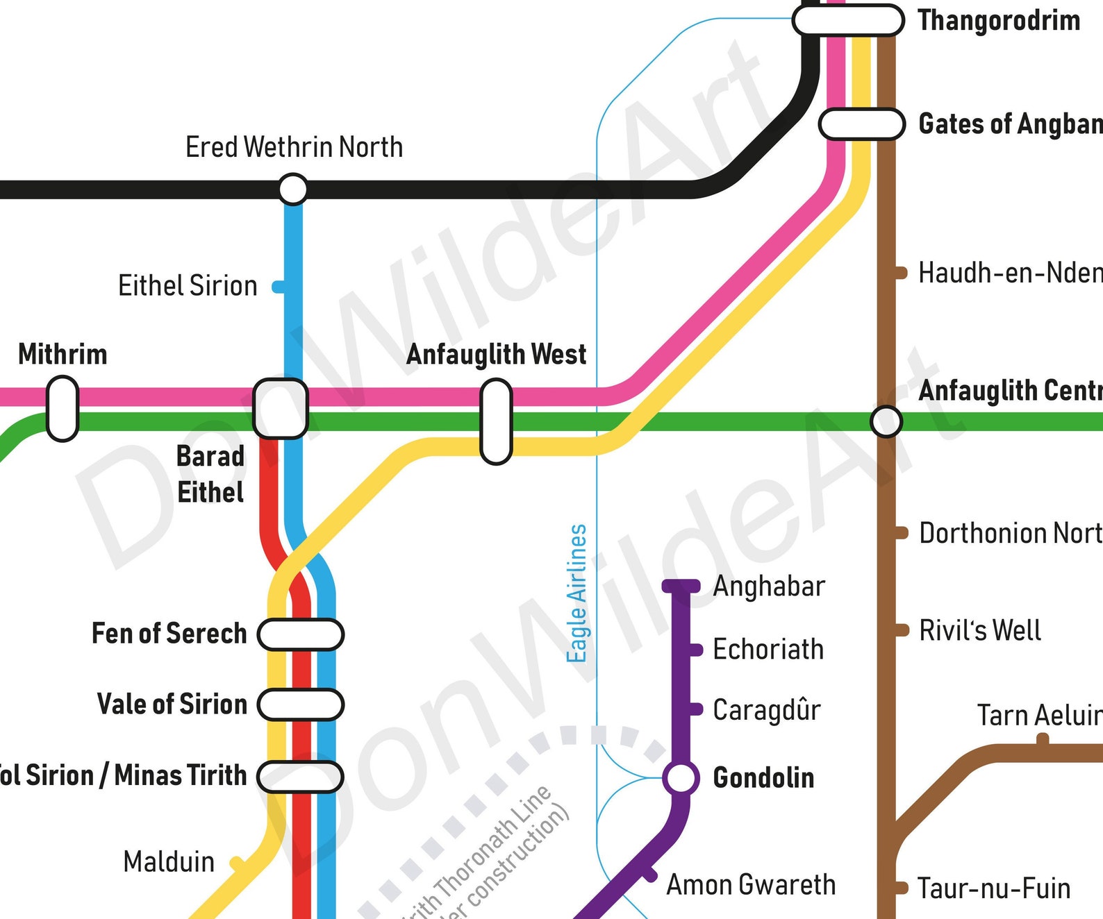 Lord of the Rings First Age Tube Map Beleriand Subway Map - Etsy