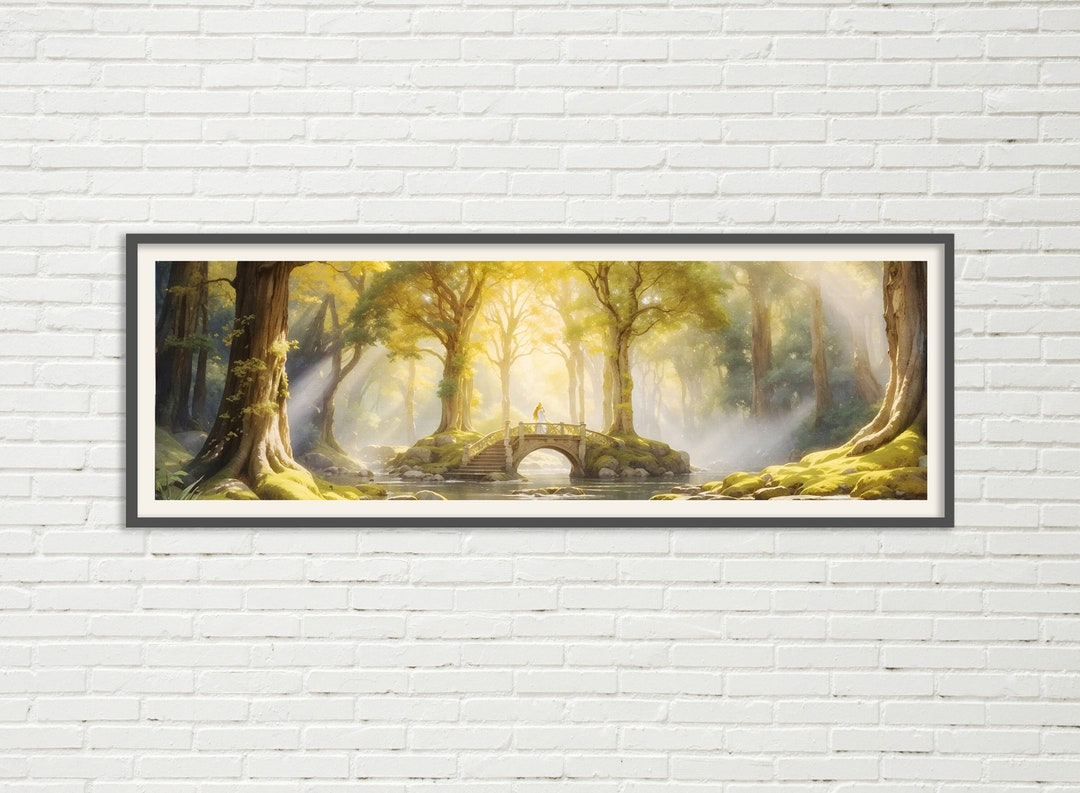 Autumn in Lothlorien Panorama Poster Lord of the Rings Scenic Painting ...