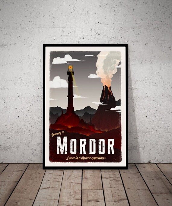 Mordor Travel Poster Lord of the Rings Vintage Travel Poster | Etsy