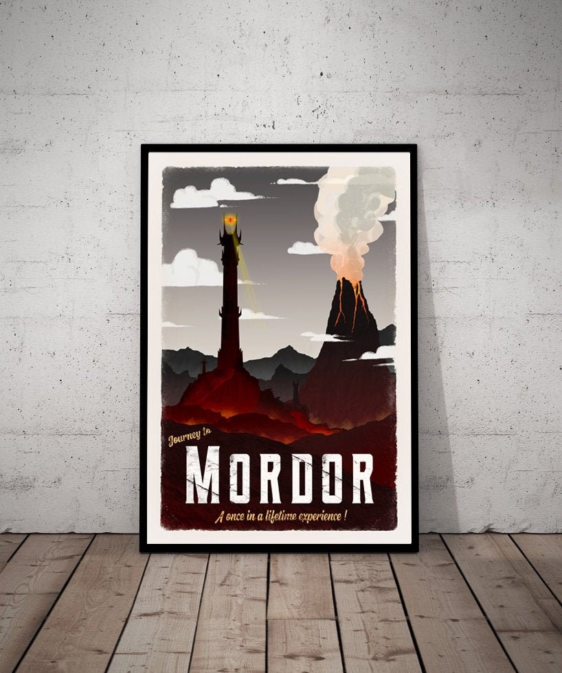 Mordor Travel Poster Lord of the Rings Vintage Travel Poster - Etsy