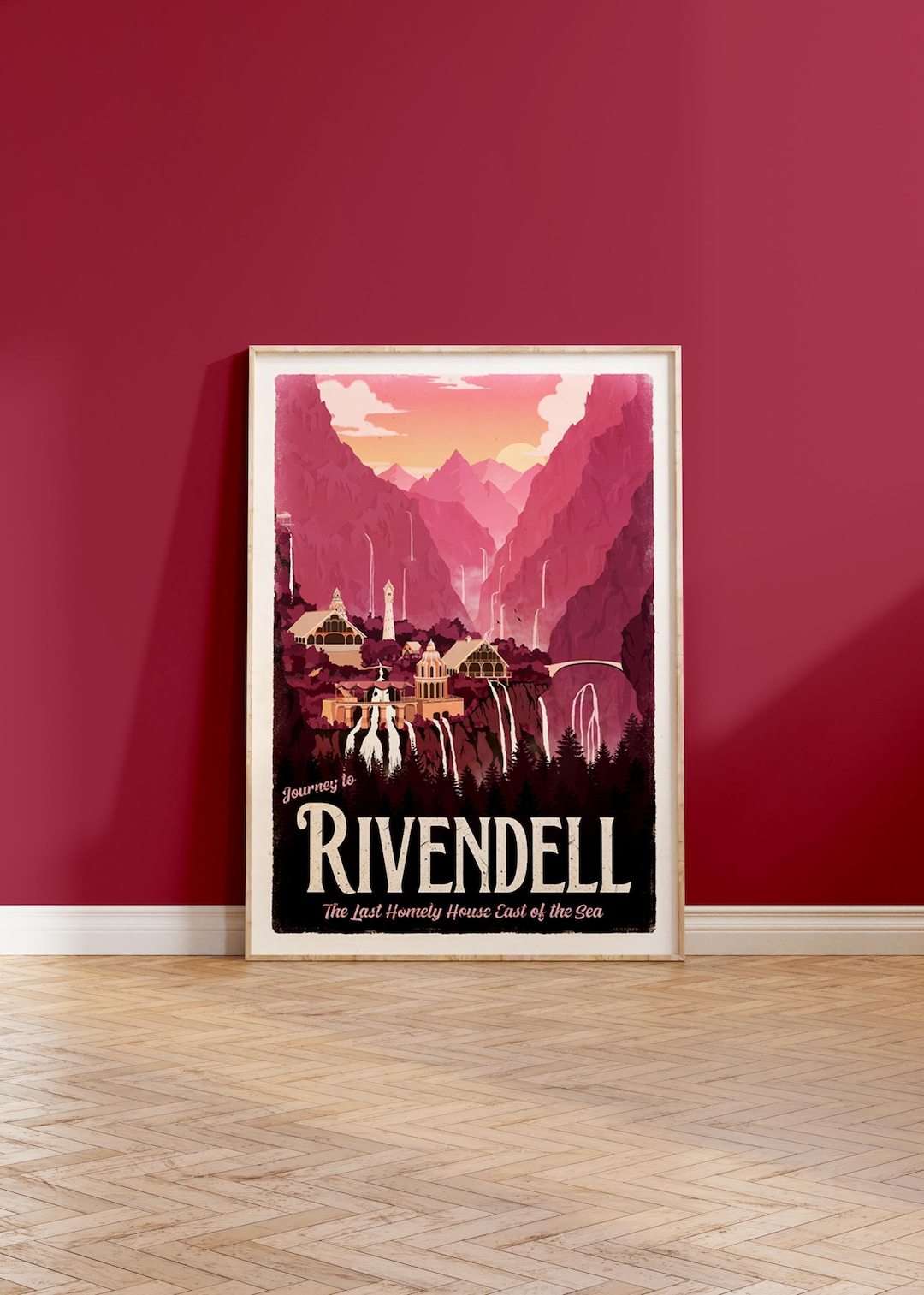 Rivendell Travel Poster - Lotr Vintage Travel Poster - Minimalist Lotr ...