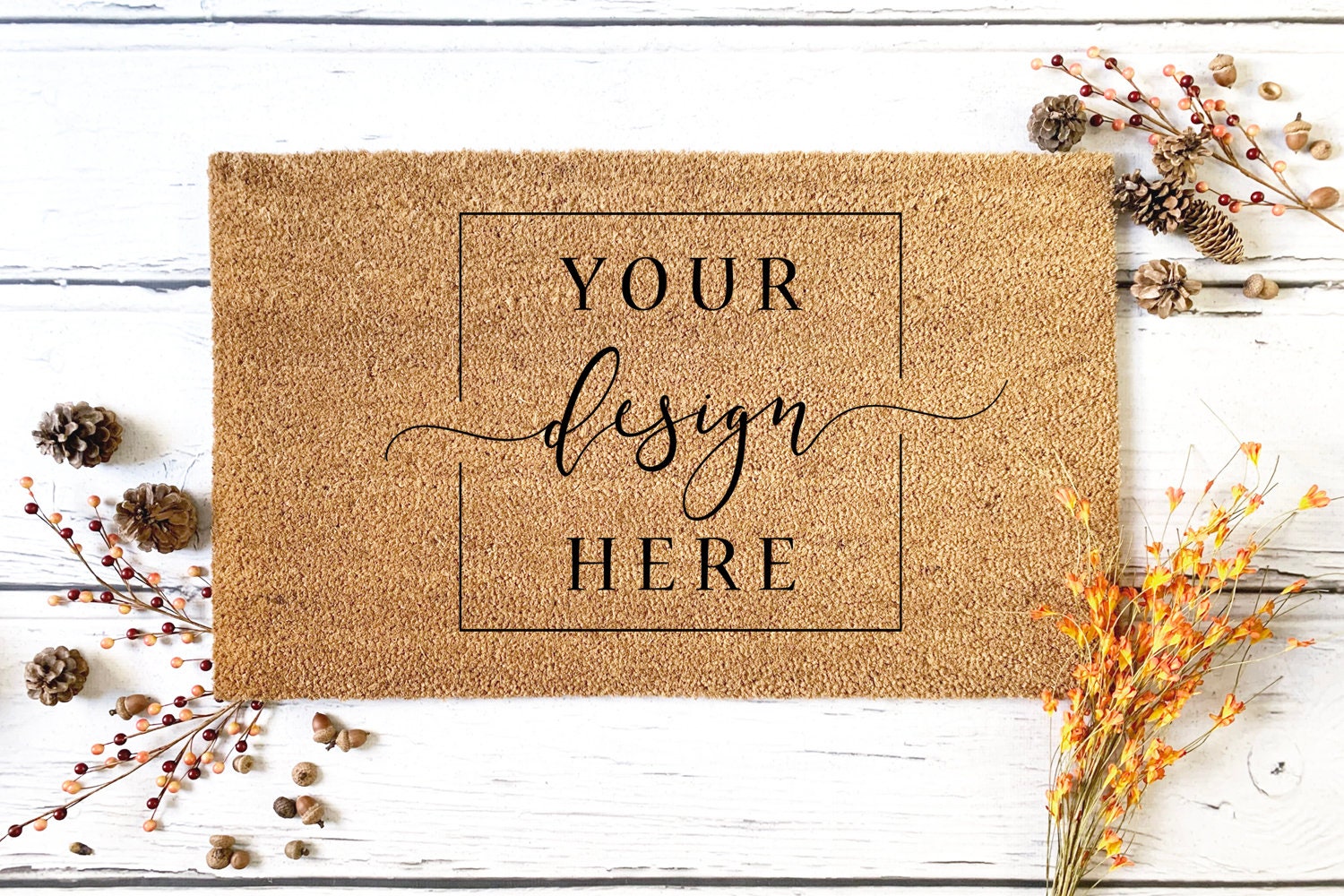 5 Image Fall Coir Doormat MOCKUP Bundle Blank Flat Lay - Etsy