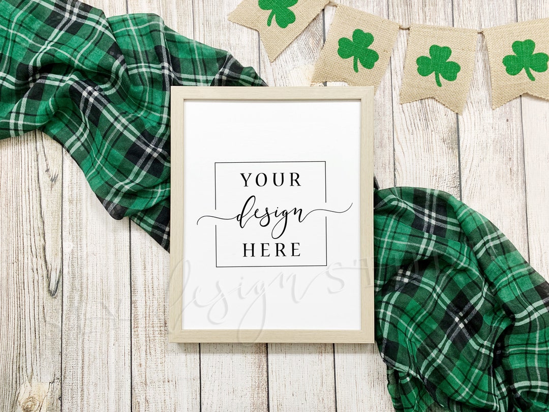 St. Patricks Frame MOCKUP 11x14 | Rustic Farmhouse Style | Shamrock ...