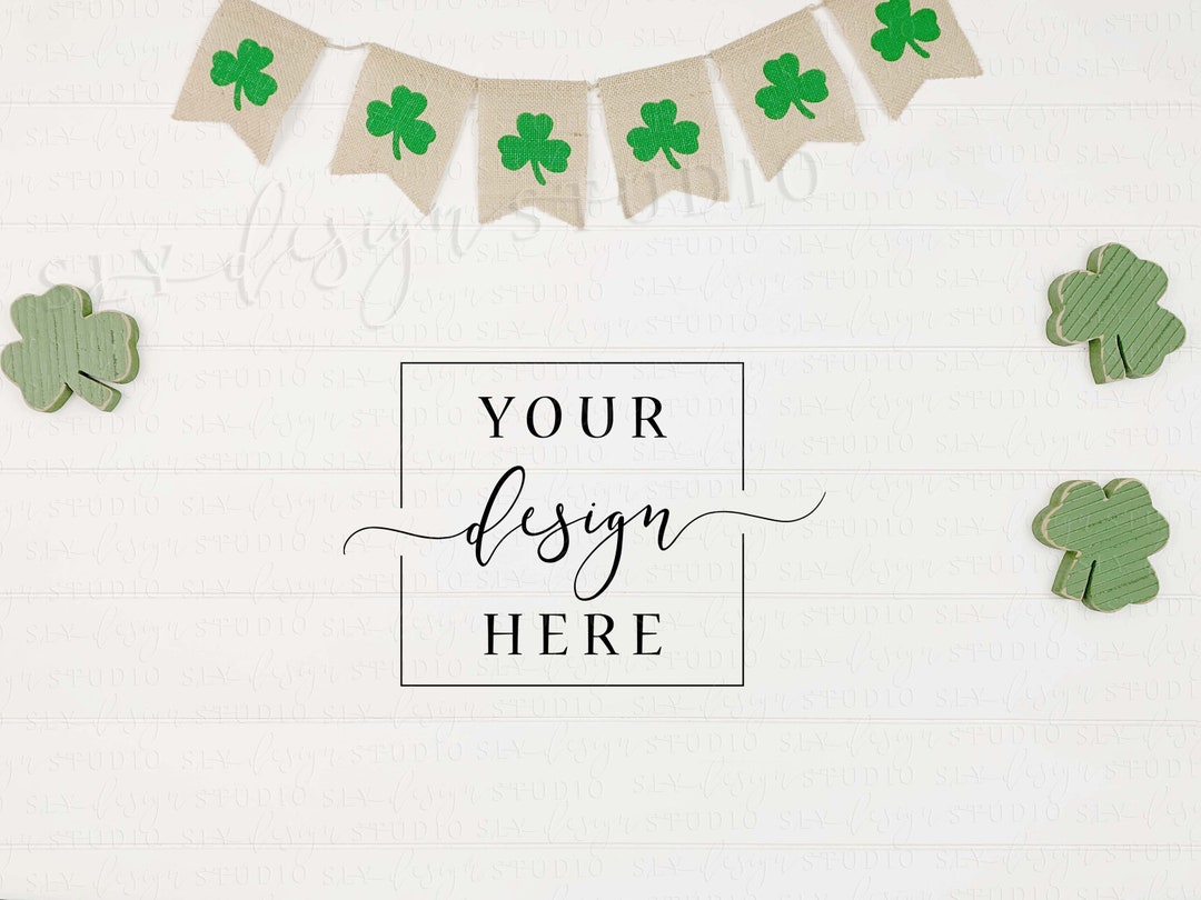 St. Patricks Day Themed Background Mockup Photography | Shamrock Green ...