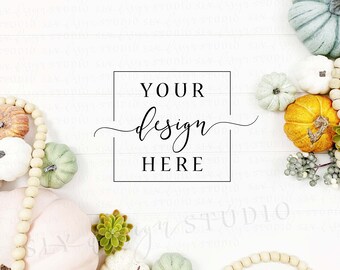 Fall Themed Background Mockup Photography Thanksgiving MOCK - Etsy