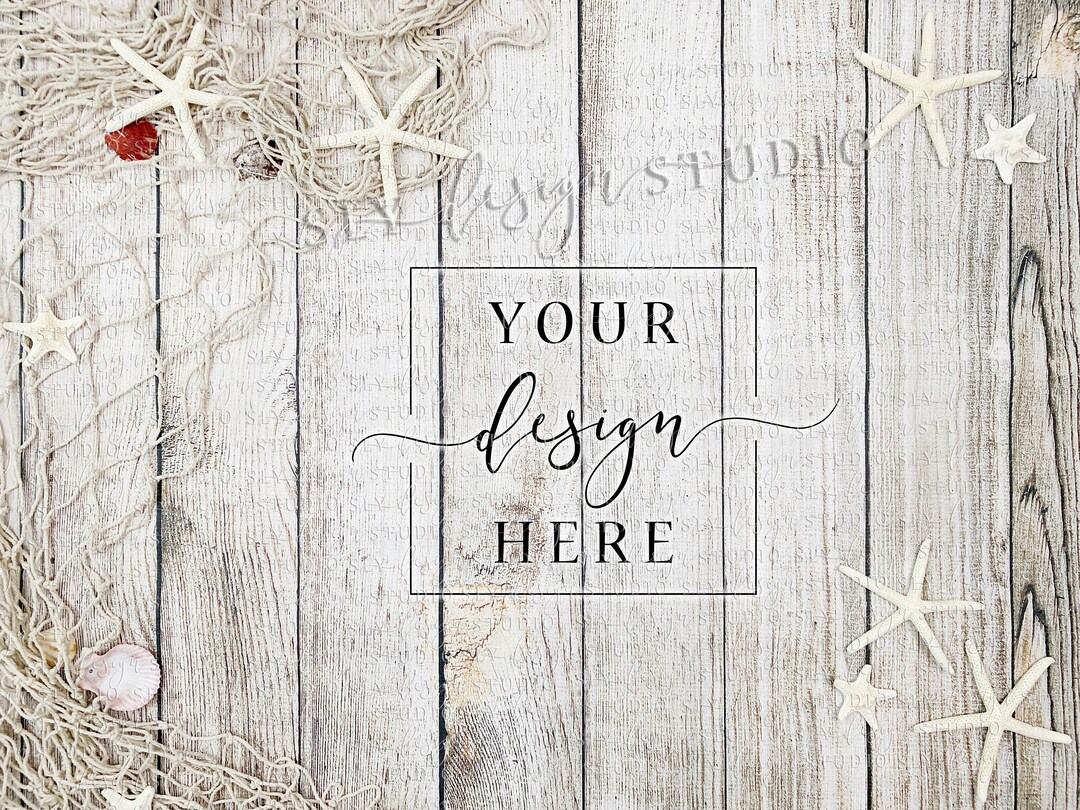 MOCKUP - Beach Background Mock up Flat Lay - Beachy Summer - Seashells ...