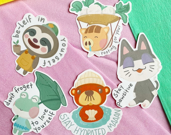 Wholesome Animal Crossing Sticker Pack - Etsy