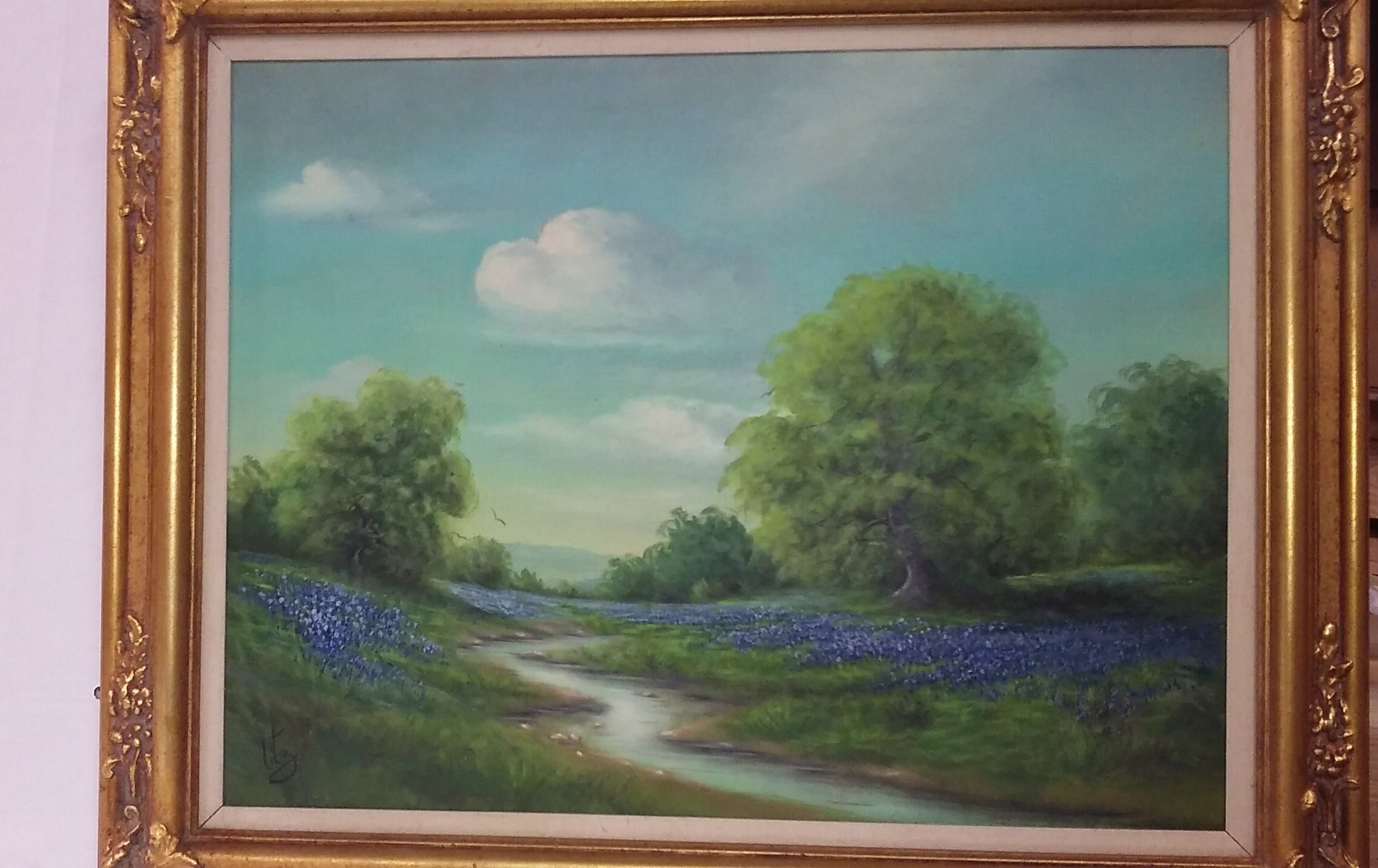 Texas Bluebonnets Near the Creek Litz Artist Oil on Canvas - Etsy