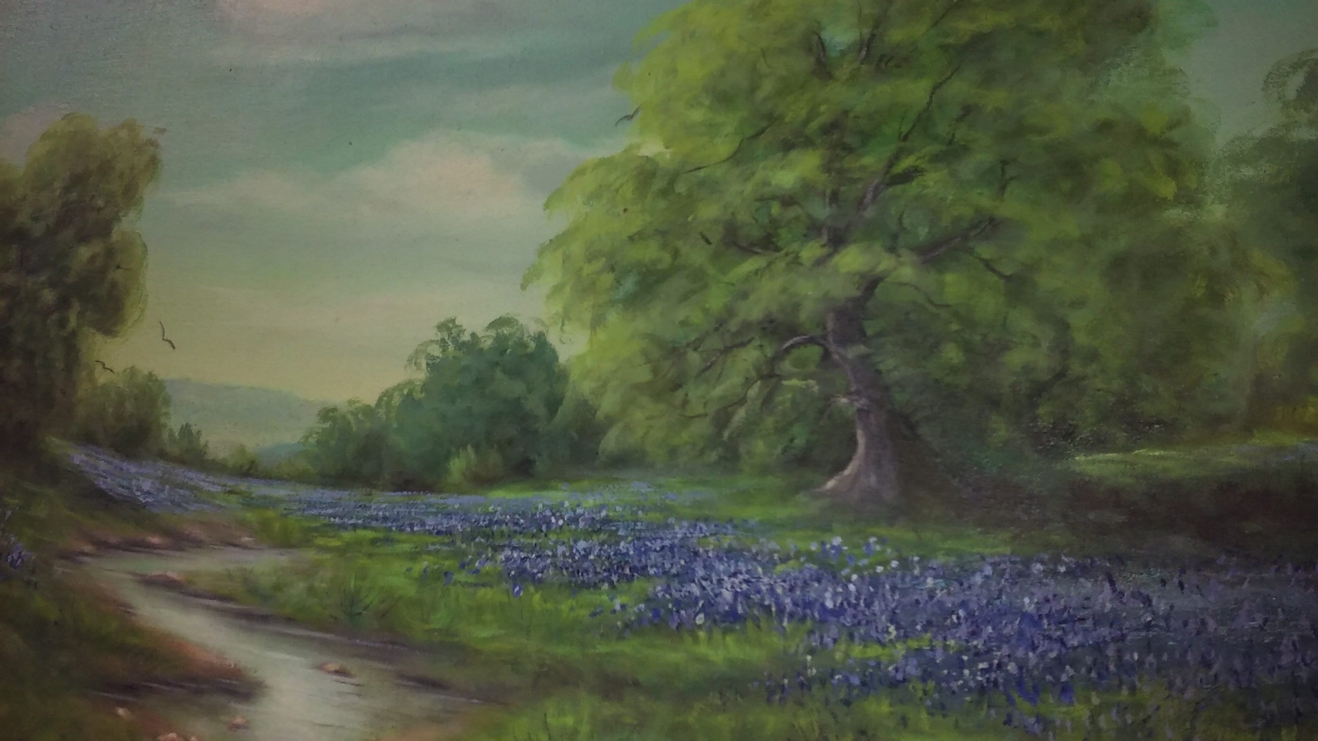 Texas Bluebonnets Near the Creek Litz Artist Oil on Canvas - Etsy