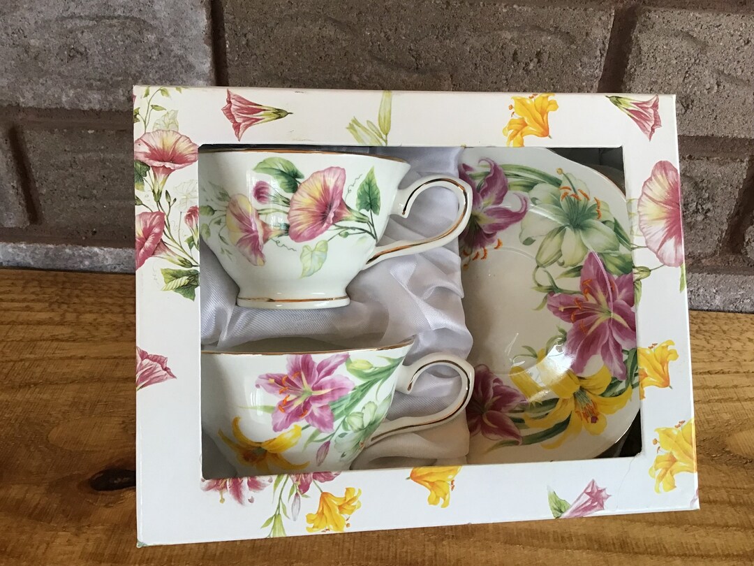 Grace Tea Ware Bone China Tea Cup Set of 2 - Etsy